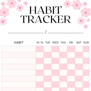 Simple Pink Weekly Habit Tracker Template/editable Daily Habit Tracker ...
