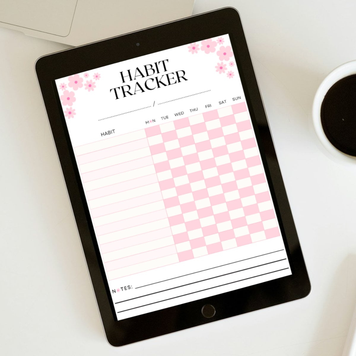 Simple Pink Weekly Habit Tracker Template/editable Daily Habit Tracker ...