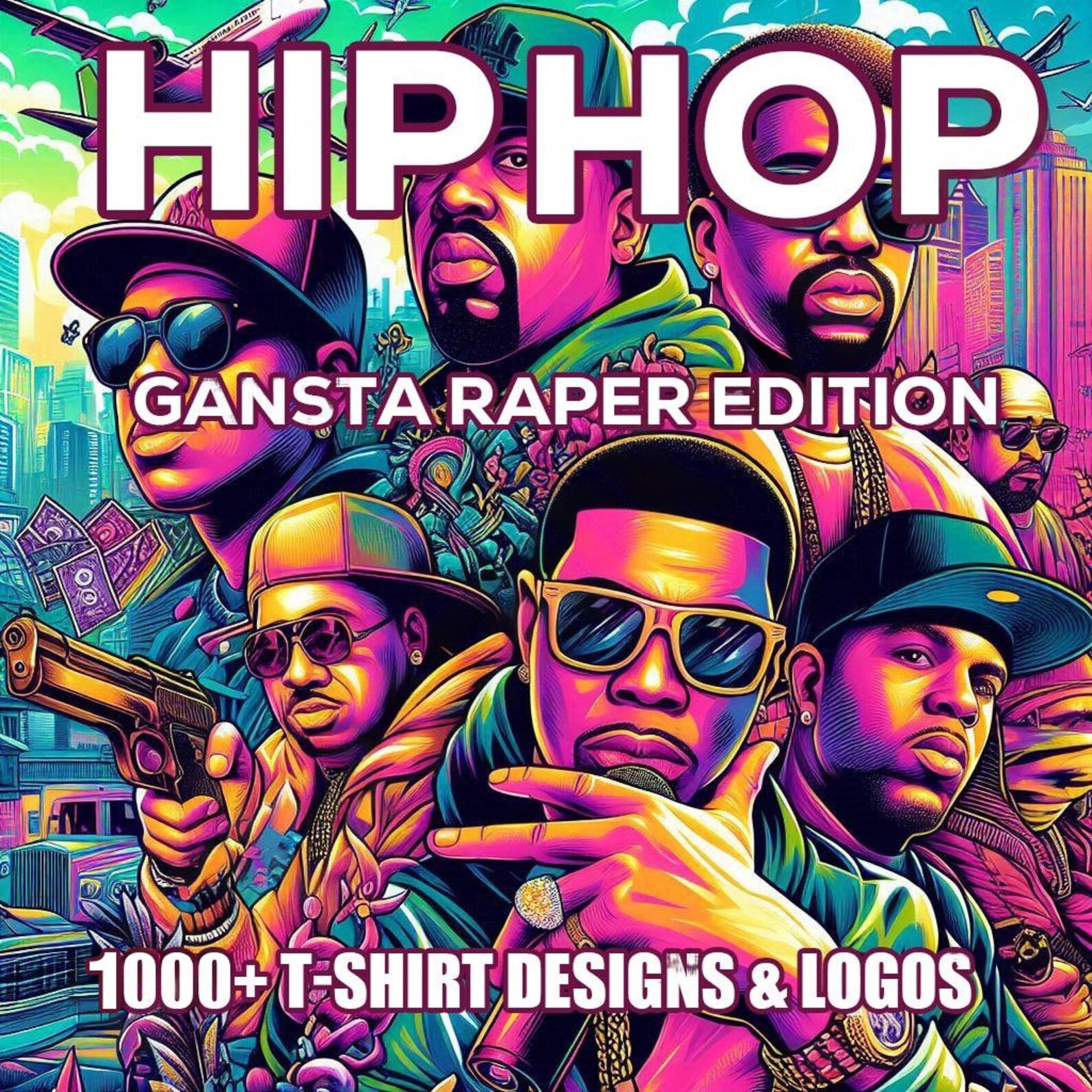 1000 Hip Hop Gangsta Rappers T-shirt Designs & Logos Special Edition ...