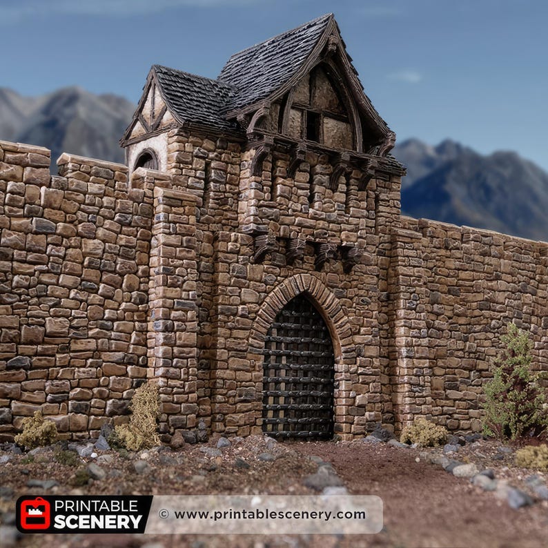 Castle Gatehouse: Tabletop Historical Wargaming Terrain, Hex Walls ...