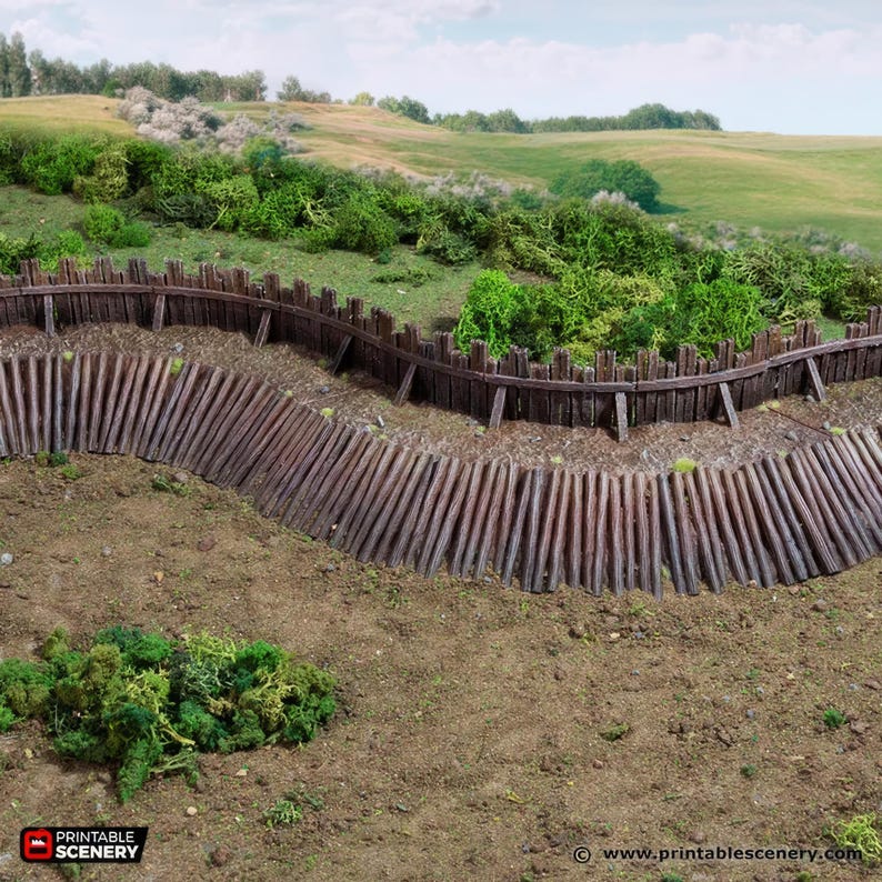 Siege Walls: Medieval Castle Terrain, Wooden Palisades, Saga Historical ...