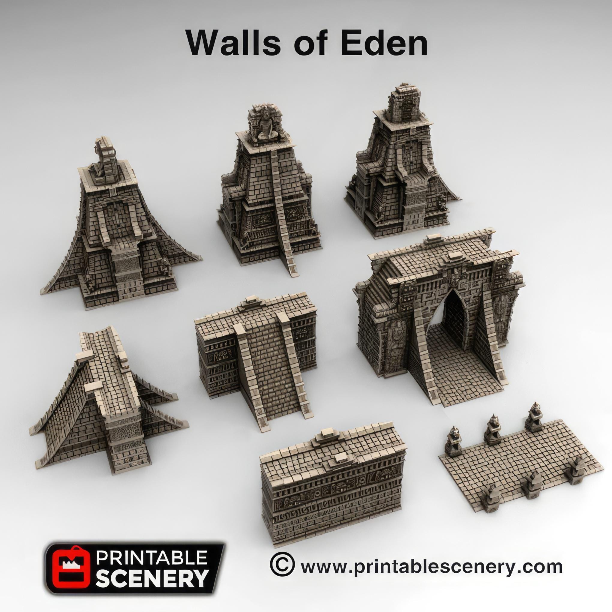 Aztec Walls Temple Fortress: Tabletop RPG Terrain, Painted, Primed or ...