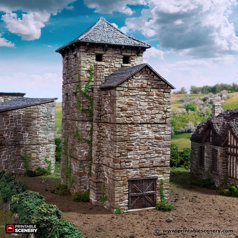Black Rock Keep: Medieval Garrison Tower - 15mm/28mm/32mm RPG Terrain ...