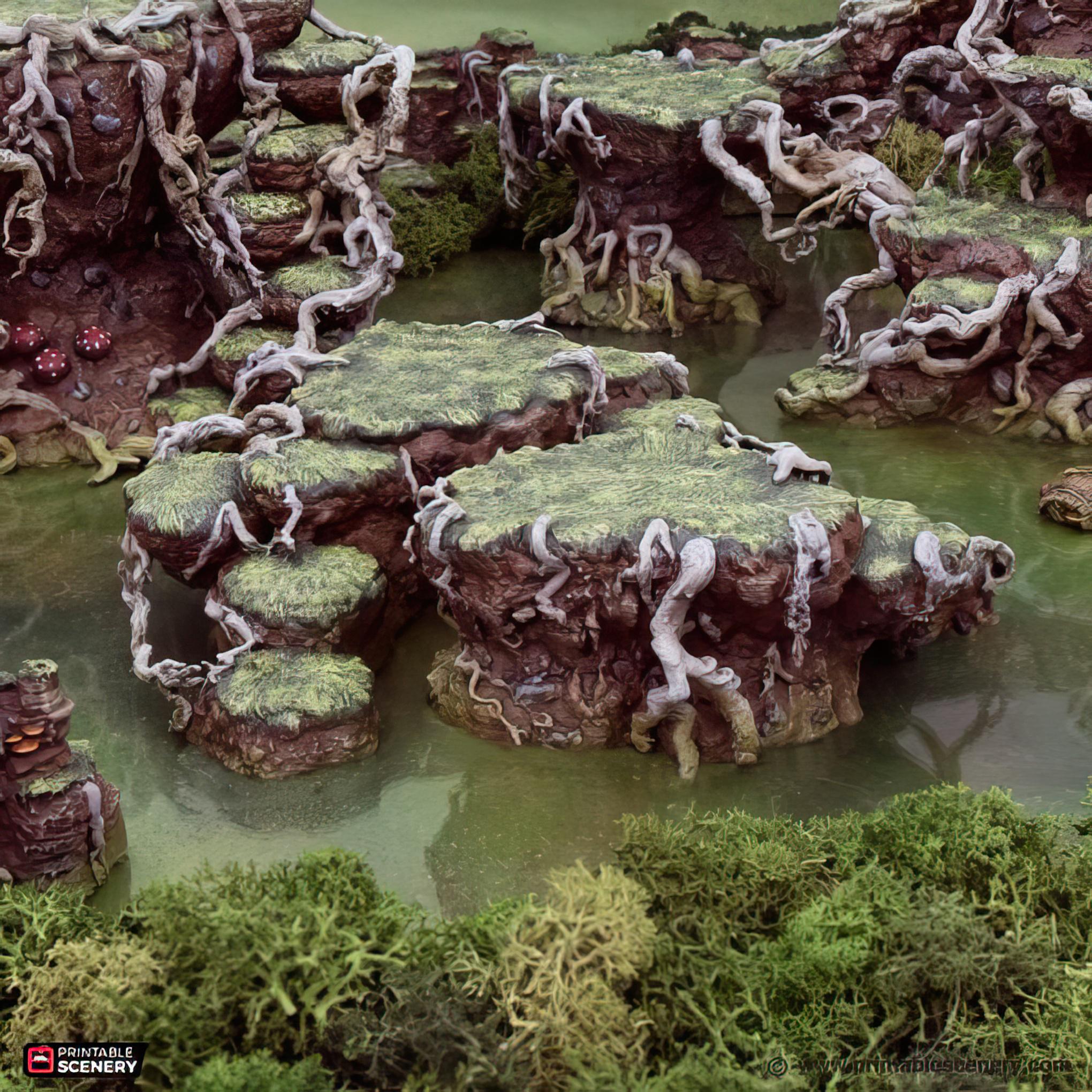Platform Rocks Tabletop Terrain: Raised Swamp Encounter Prop - Etsy