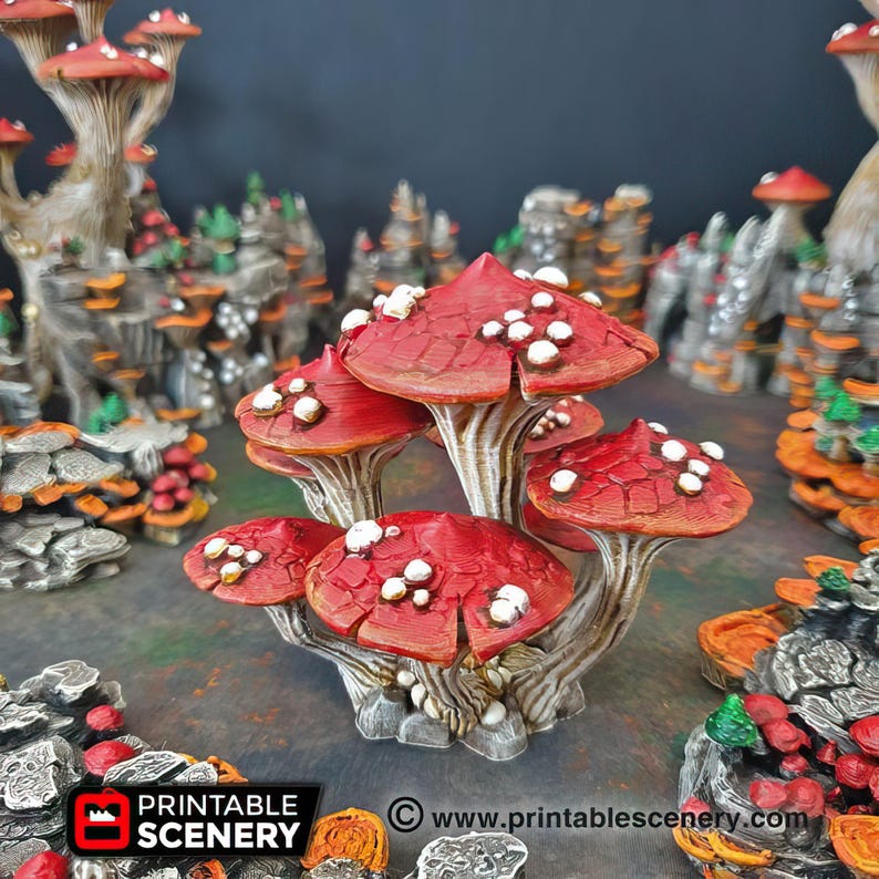 Fly Agaric Mushroom Terrain: Fantasy RPG Scenery, Miniature Fungus for ...