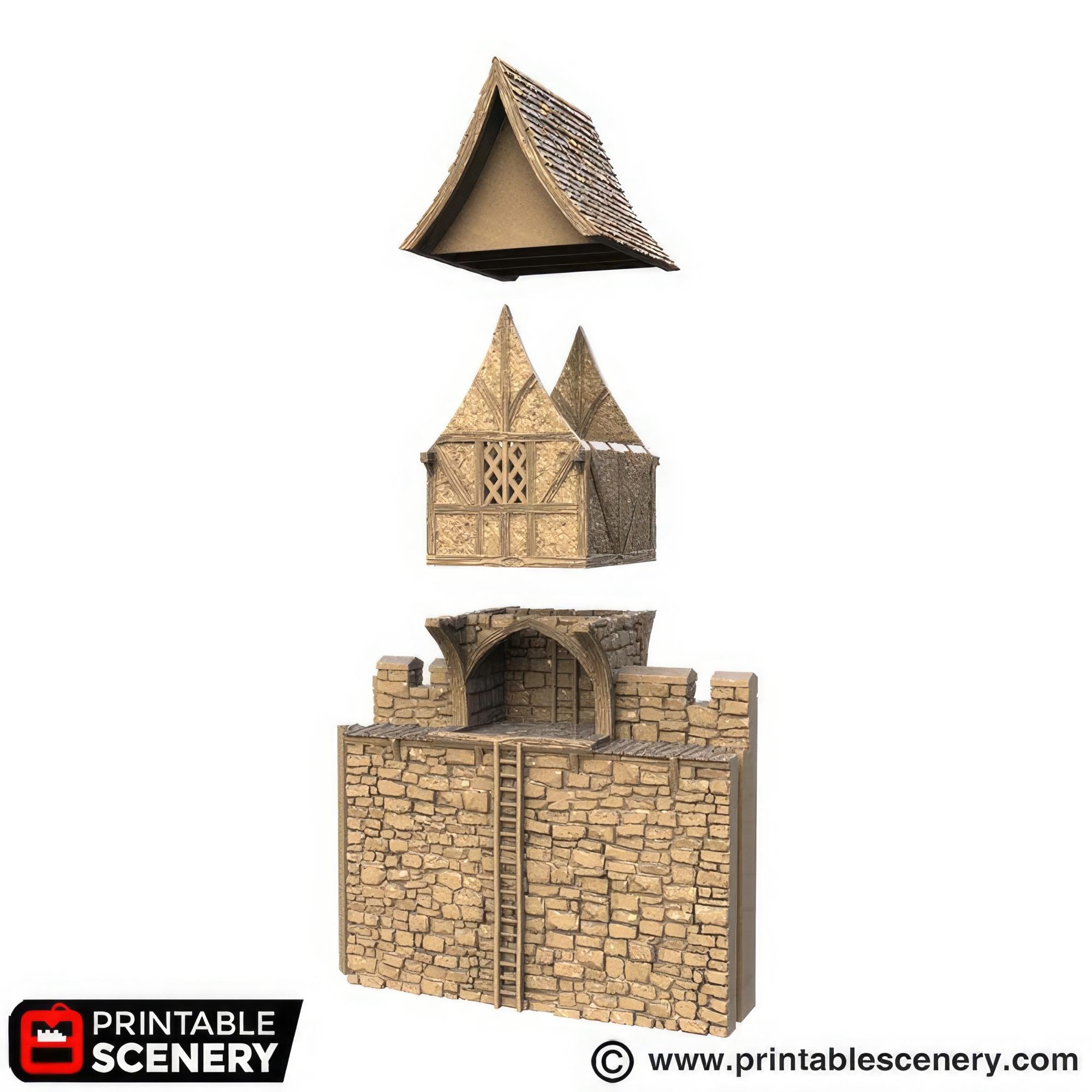 Battlement Hut: Fort Tower, Defensive Outpost for Historical or Fantasy ...