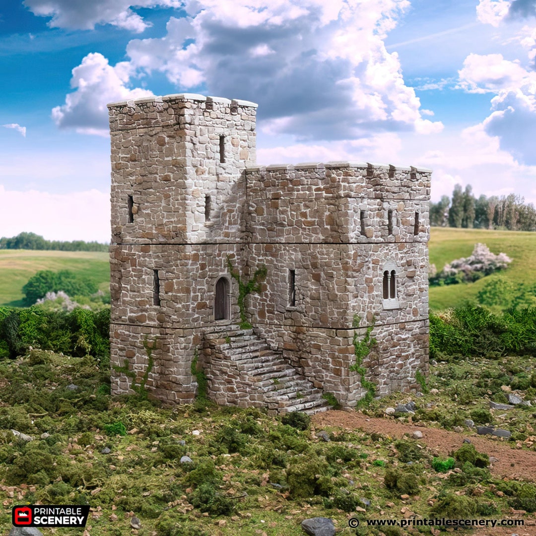 Norman Stone Fort: Wargaming Castle Keep, 3D Printed Tabletop Terrain ...
