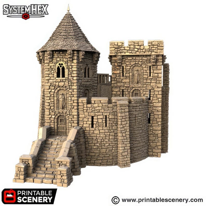 Queen's Keep: Tabletop Fortress, Medieval Wargaming Castle Model ...