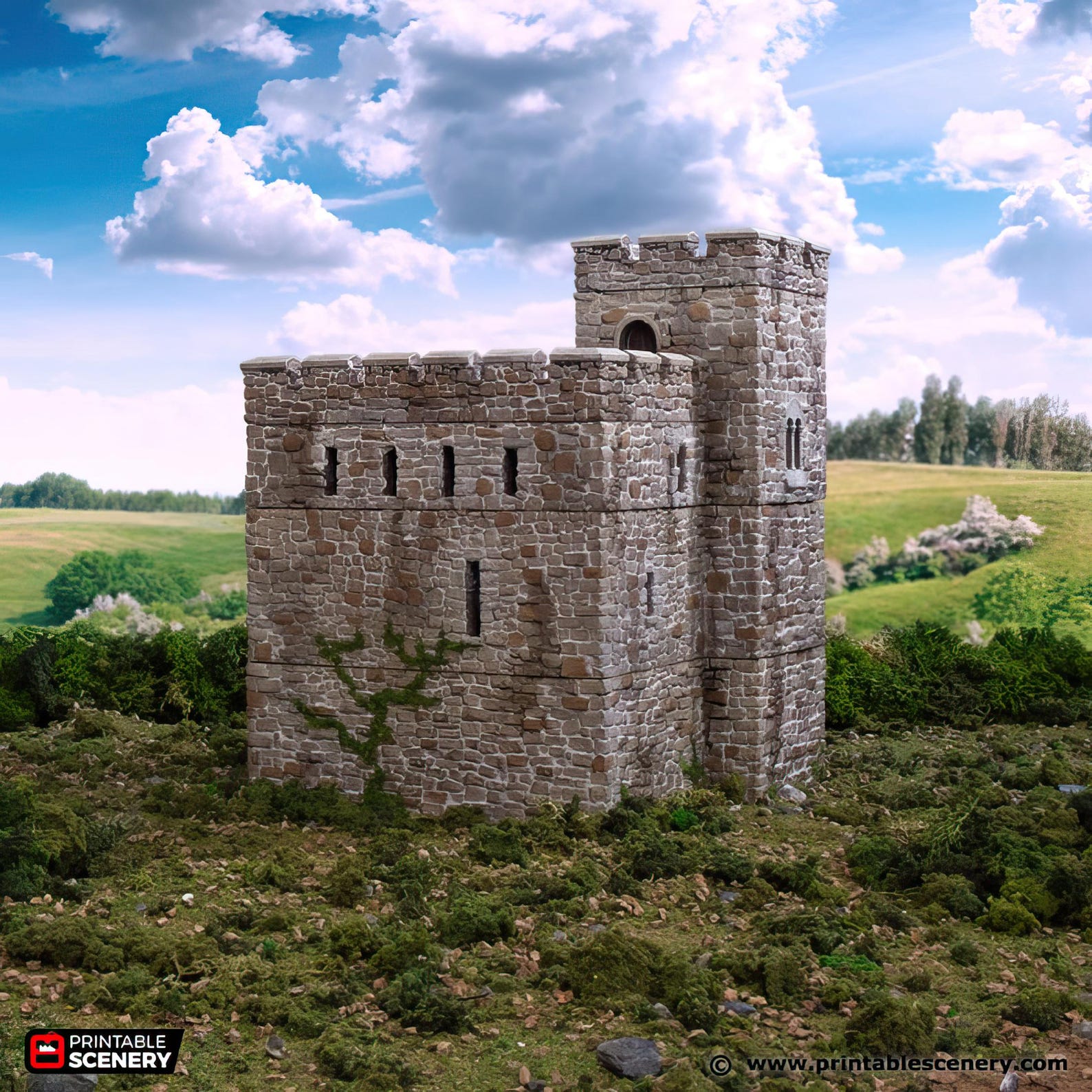 Norman Stone Fort: Wargaming Castle Keep, 3D Printed Tabletop Terrain ...