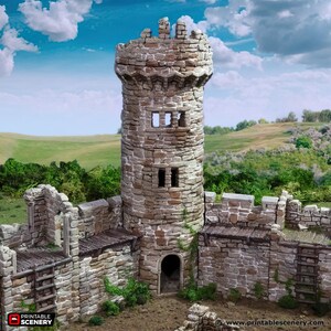 Ruined Round Tower: Tabletop Castle Terrain - Norman Fort - Etsy