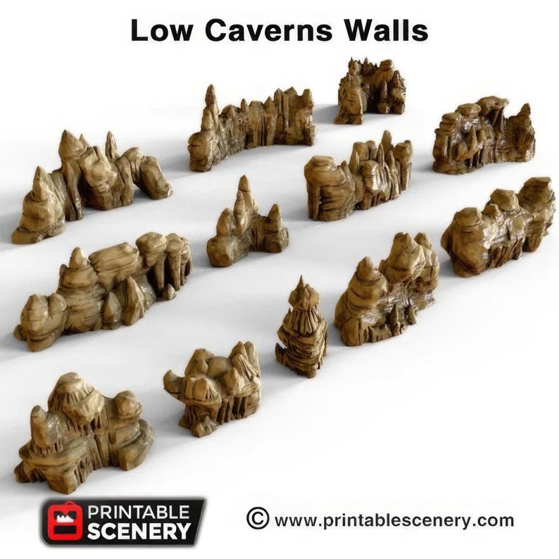 Low Cave Walls: Modular Caverns, Goblin Grotto, Rock Scatter Terrain ...