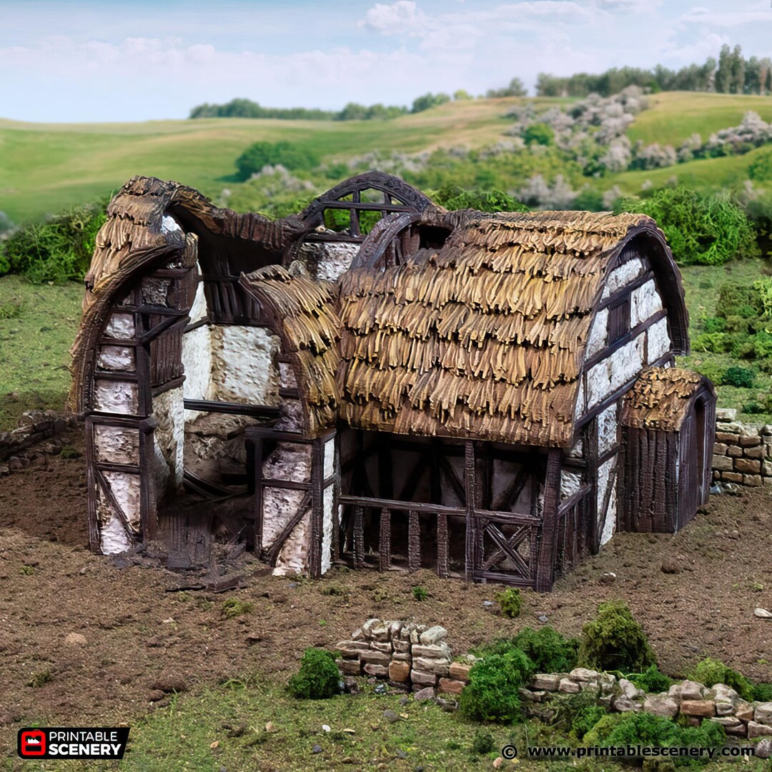 Ruined Stables Tabletop Building Historical Scatter Printable Scenery ...