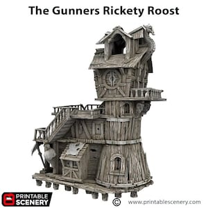 Pirate House Tabletop Terrain: Gunner's Rickety Roost, Printable ...