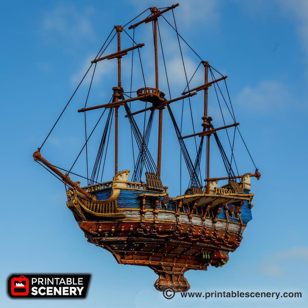 Flying Ship Frigate Tabletop Sky Vehicle Boat Battle Large Roleplaying ...