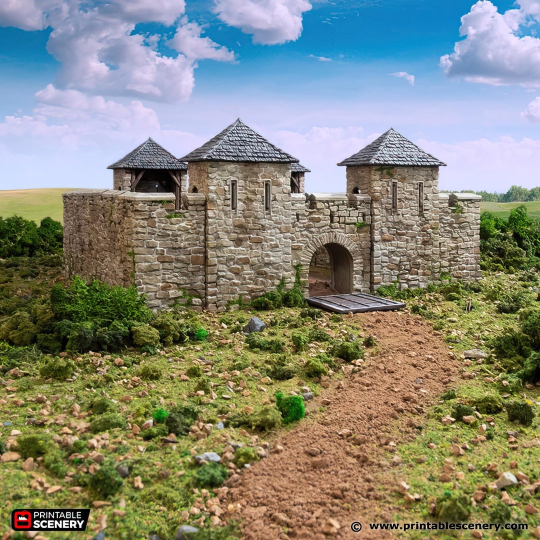 Norman Castle Walls: Tabletop Fort, Historical Wargaming Garrison Model ...