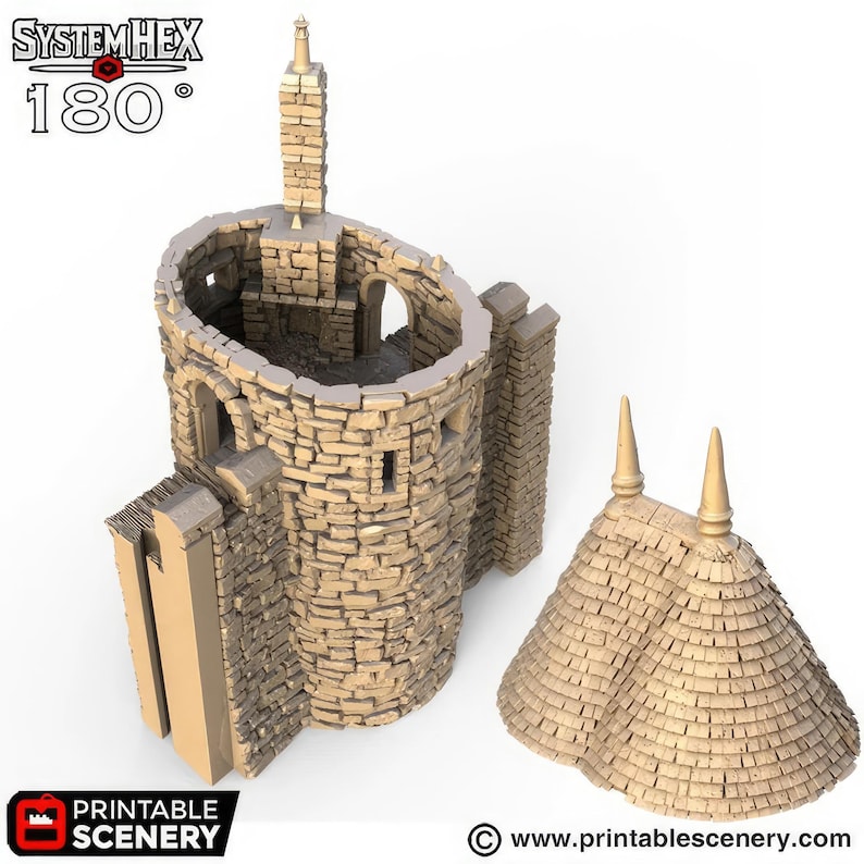 Oval Bastion: Set of 3 Fort Towers, Defensive Outpost for Historical ...