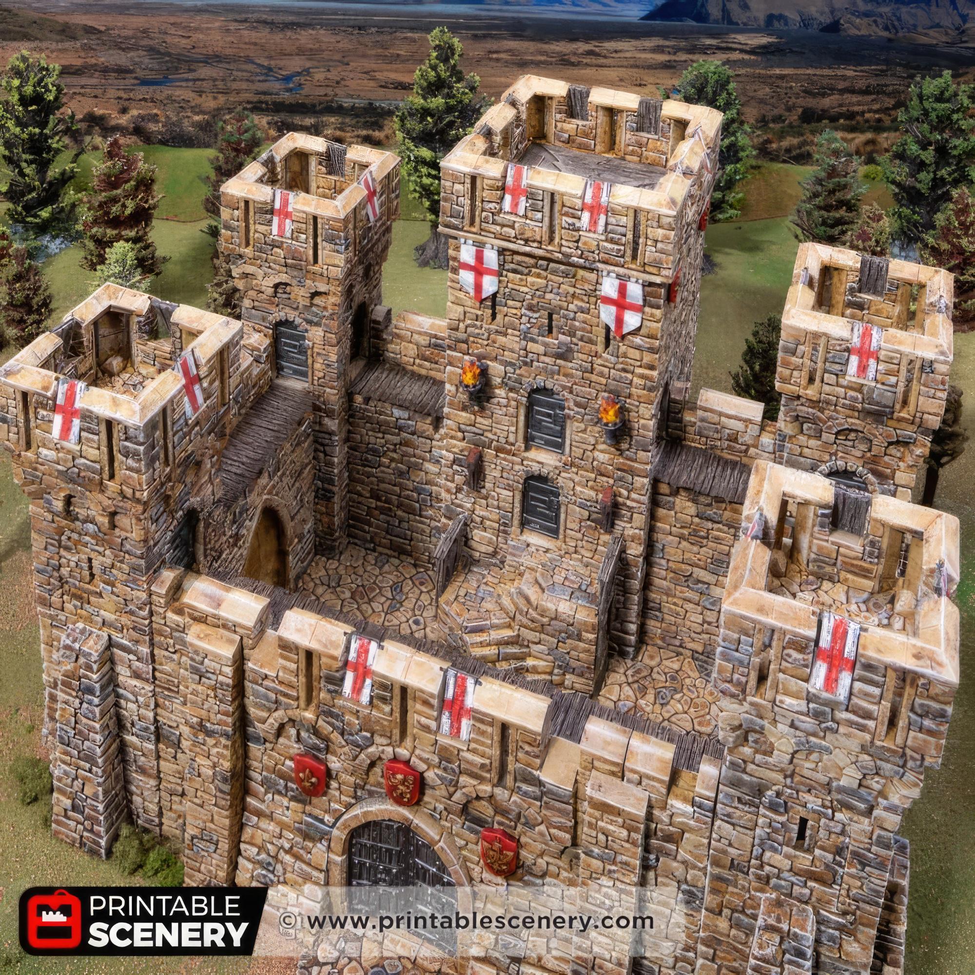 Medieval Stone Keep: Tabletop Fortress Wargaming Terrain, Duke's Fort ...