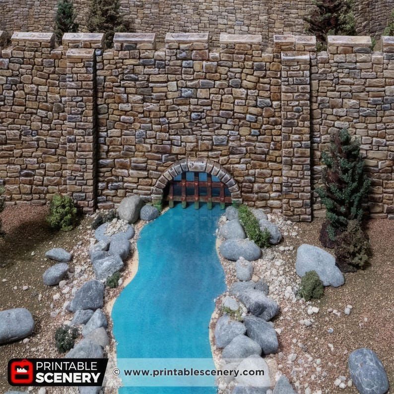 Castle Culvert: Hex Walls Addon, 3-piece, Tabletop Wargaming ...