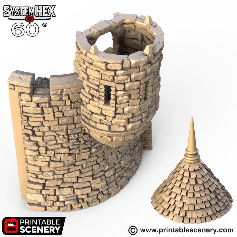 Wall Turrets: Set of 4 Fort Towers, Defensive Outpost for Historical ...