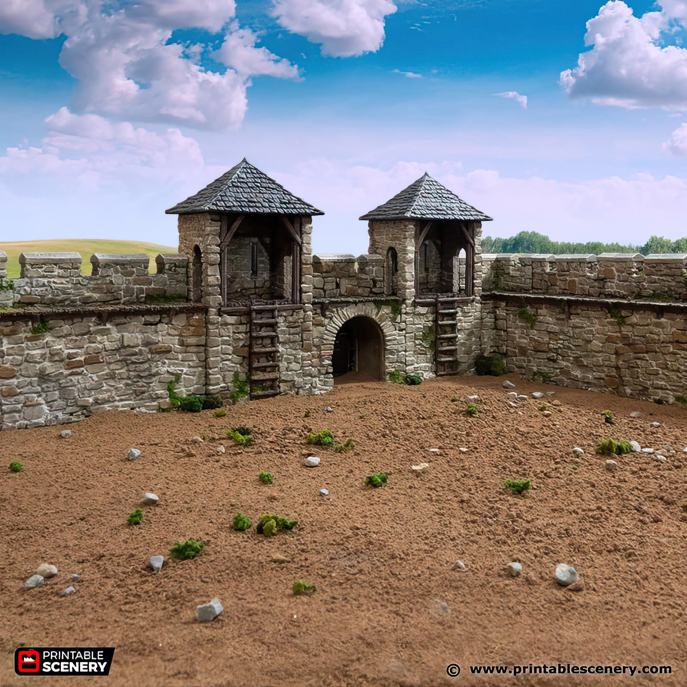 Norman Castle Walls: Tabletop Fort, Historical Wargaming Garrison Model ...