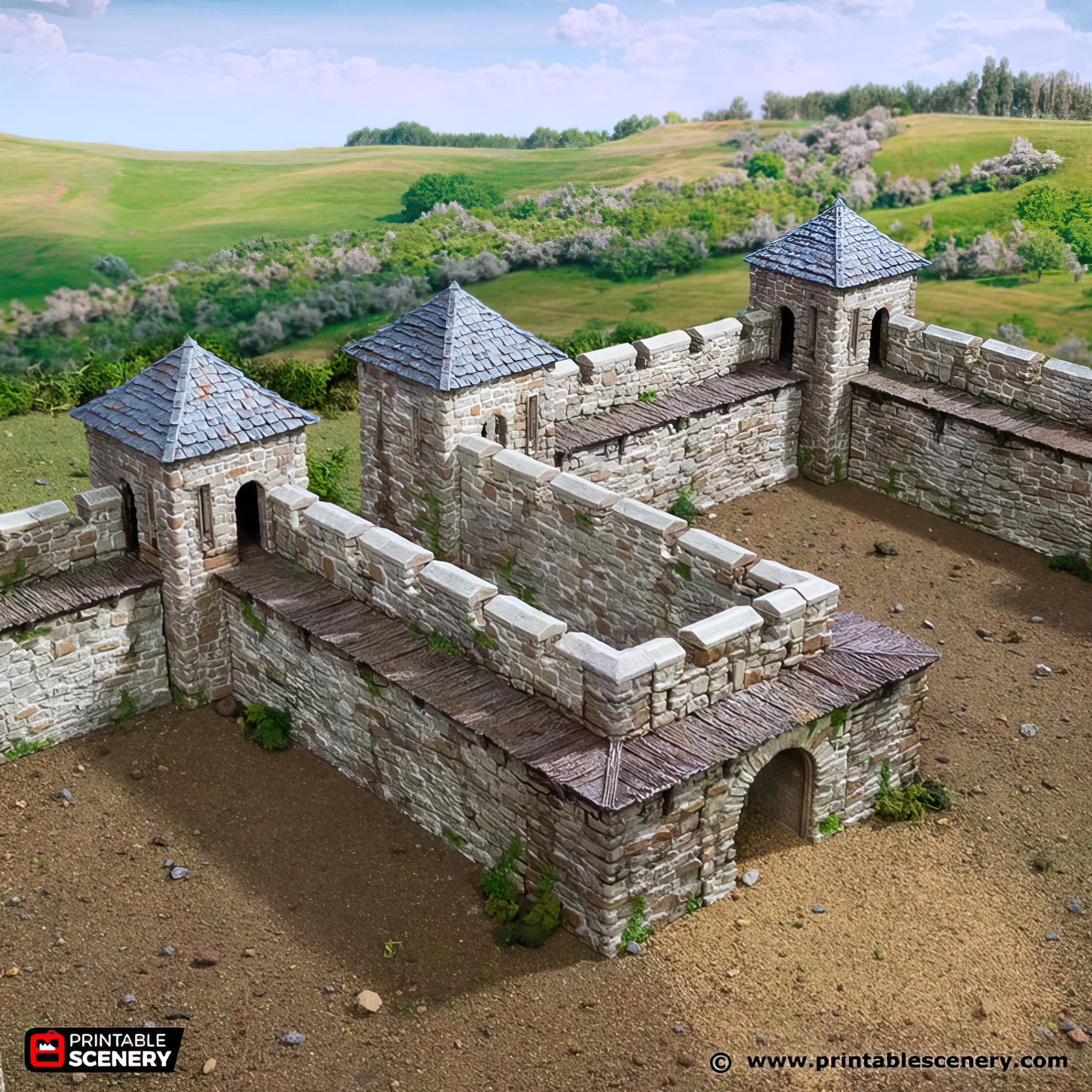 Norman Castle Walls: Tabletop Fort, Historical Wargaming Garrison Model ...