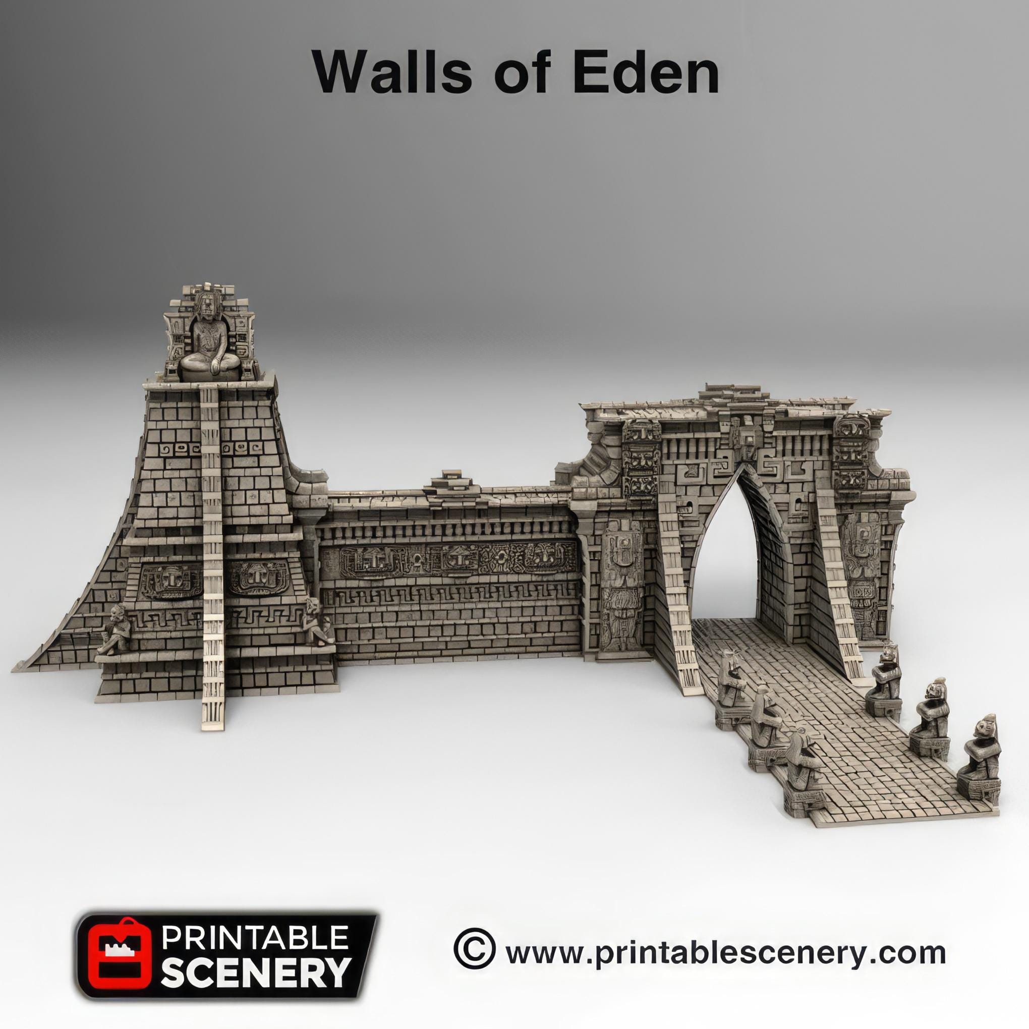 Aztec Walls Temple Fortress: Tabletop RPG Terrain, Painted, Primed or ...