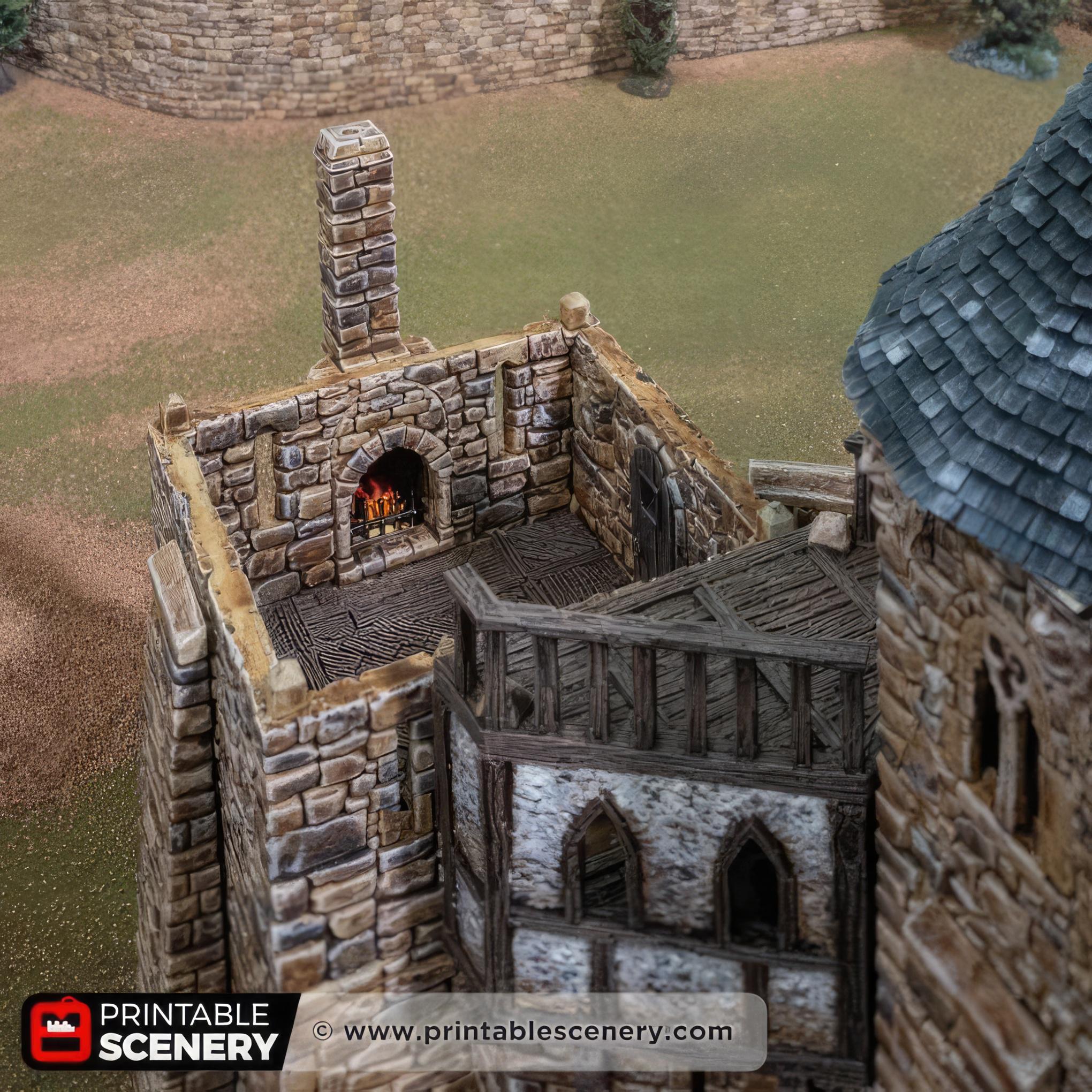 Queen's Keep: Tabletop Fortress, Medieval Wargaming Castle Model ...