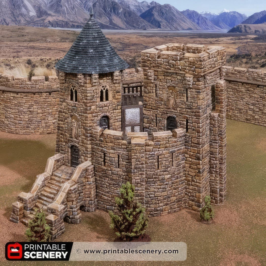 Queen's Keep: Tabletop Fortress, Medieval Wargaming Castle Model ...
