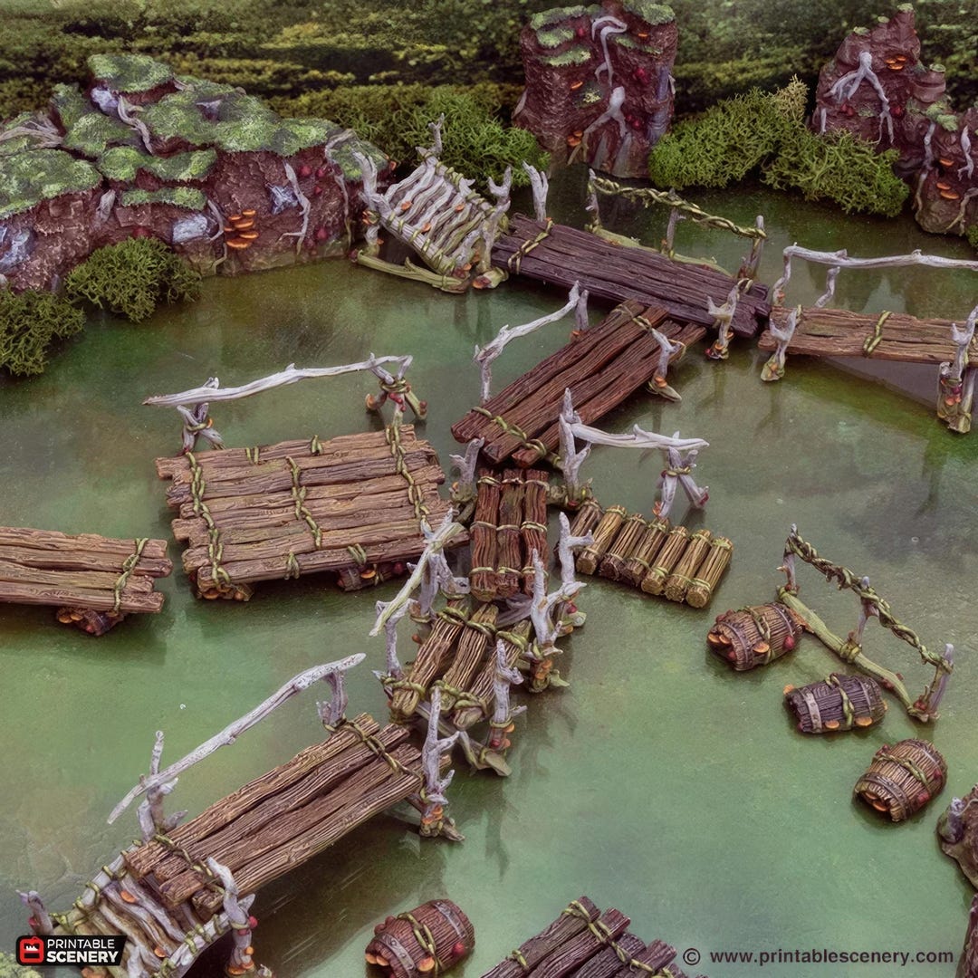 Swamp Walkways: Modular Tabletop Bridges and Water Paths, Lizardfolk ...