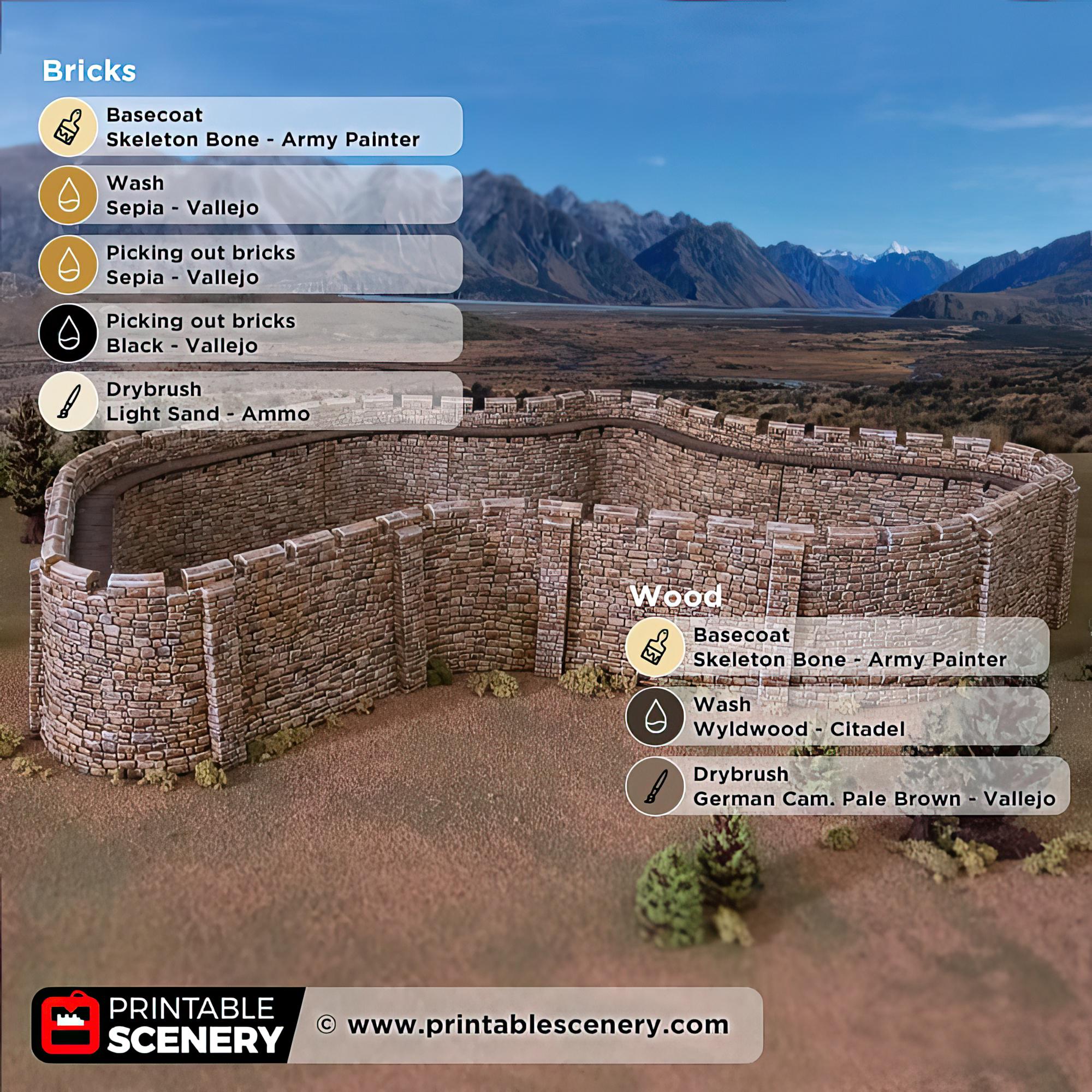 Castle Walls Tabletop Wargaming Fortification Historical Garrison ...