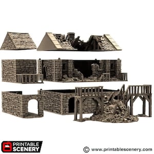 Ruined Guard Barracks Tabletop Building Castle Garrison Historical ...