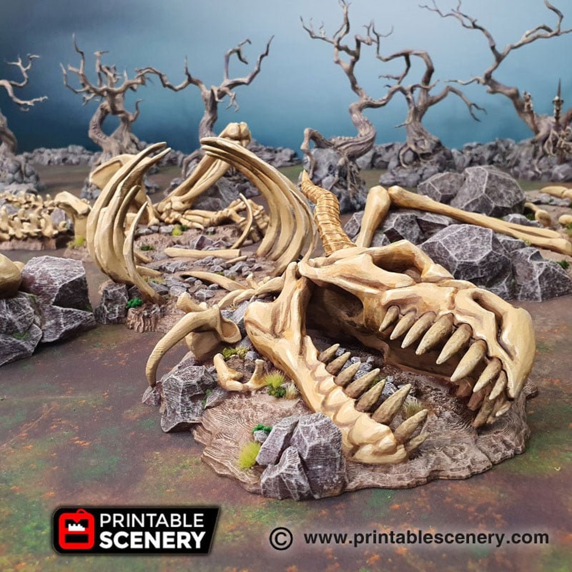 Dragon Skeleton Scatter Terrain: 3D Printed Tabletop RPG Scenery - Etsy