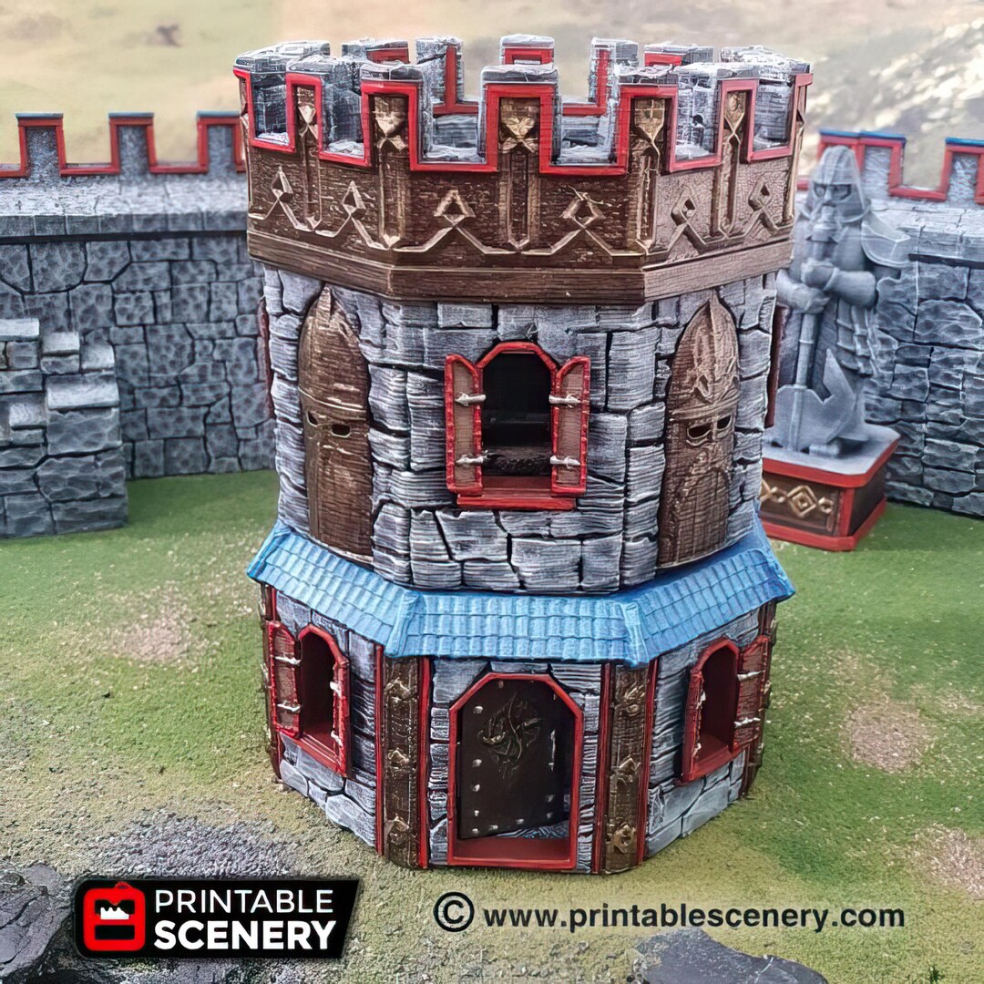 Dwarven Tower Building Fort Outpost Castle Tabletop Battlements Turret ...