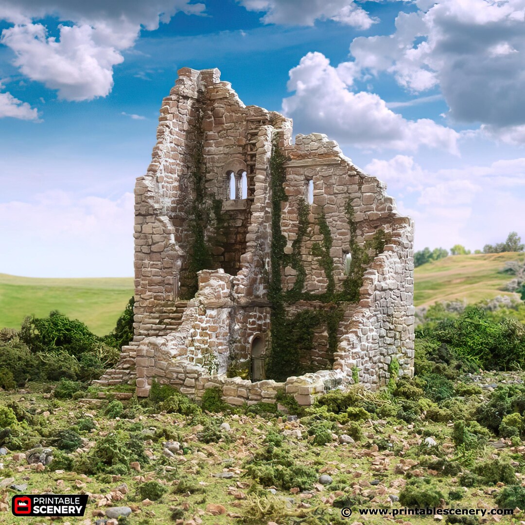 Ruined Castle Tabletop Building Scatter Terrain Historical Keep Fort ...