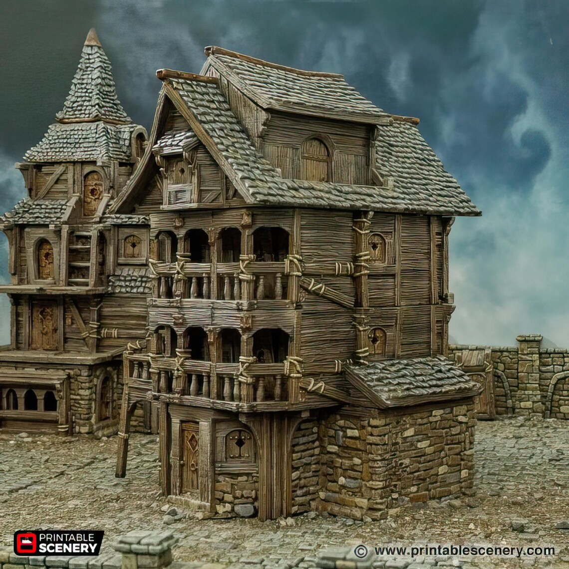 4-storey Tenement Building: Large Tabletop RPG City Scenery Terrain ...