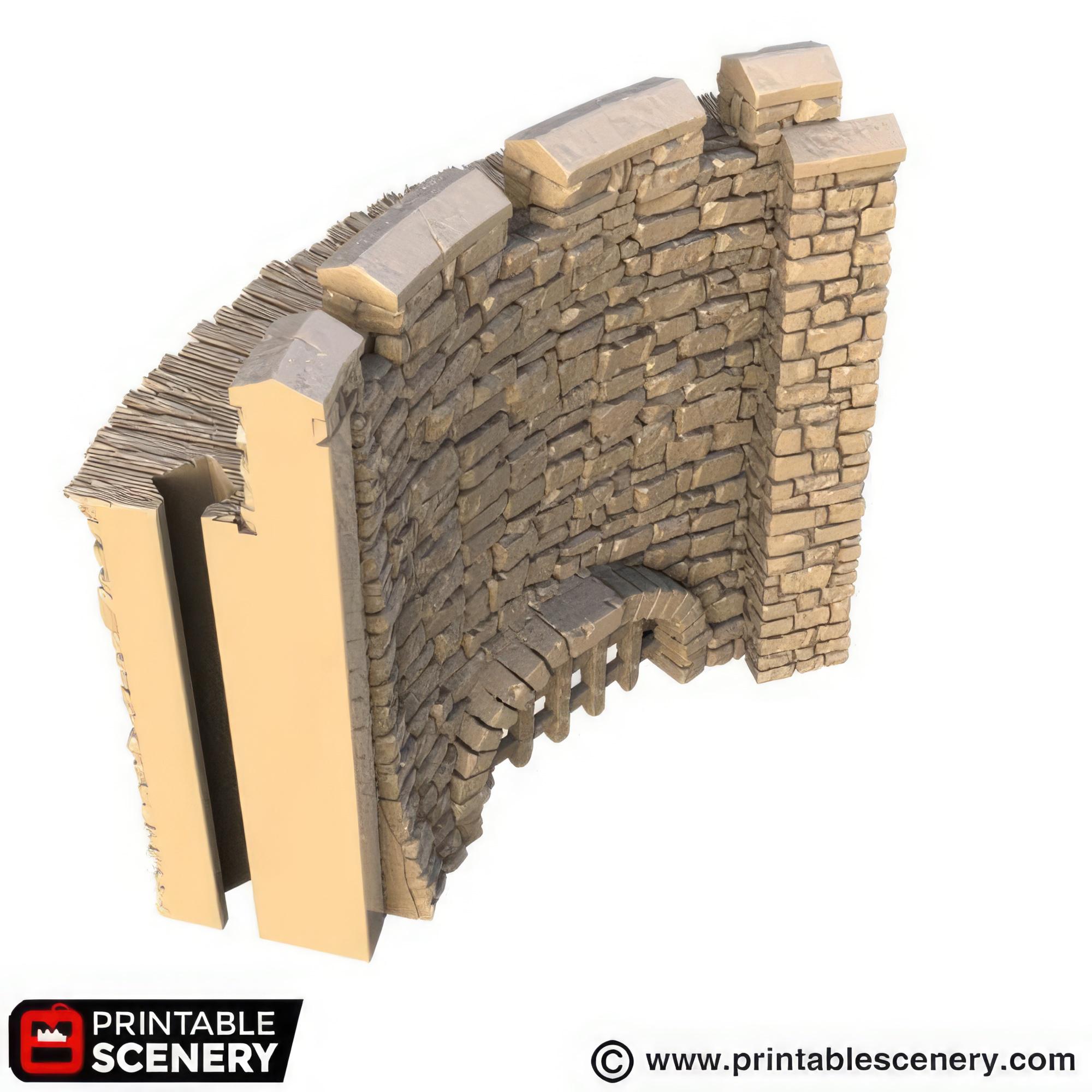 Castle Culvert: Hex Walls Addon, 3-piece, Tabletop Wargaming ...