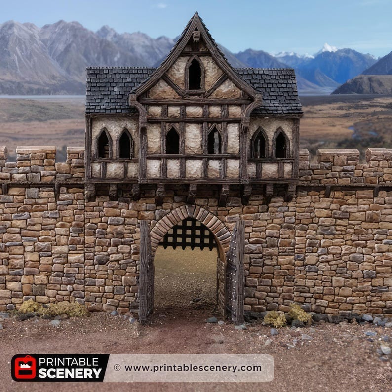 Castle Gatehouse: Tabletop Historical Wargaming Terrain, Hex Walls ...