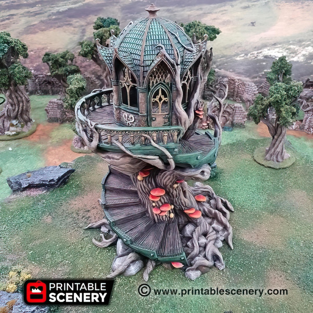 Elven Terrain Treehouse Scatter Prop Printable Scenery Fantasy Tabletop ...