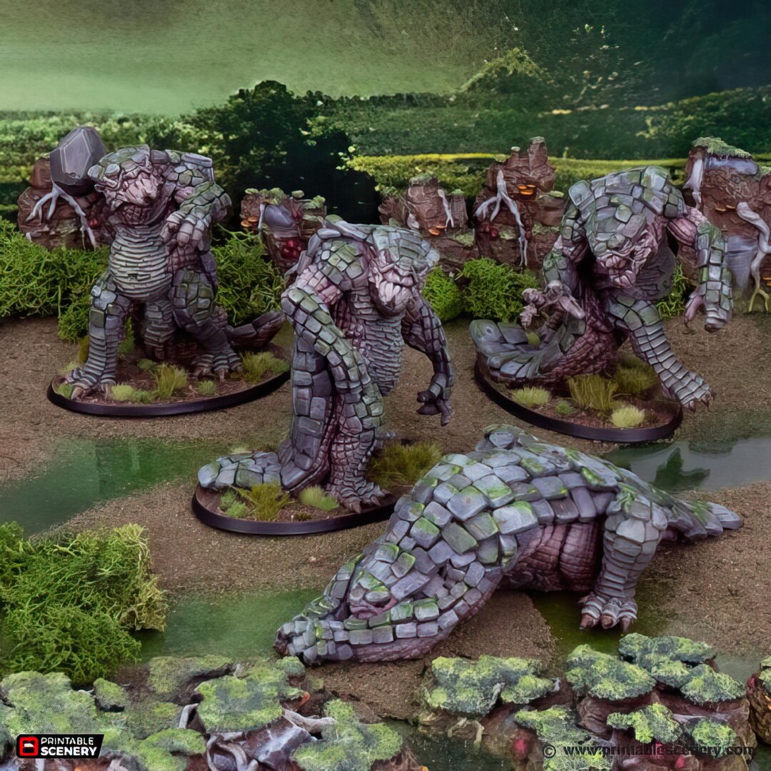 Bridge Troll Miniatures: Tabletop RPG Stone Monsters - Printable ...