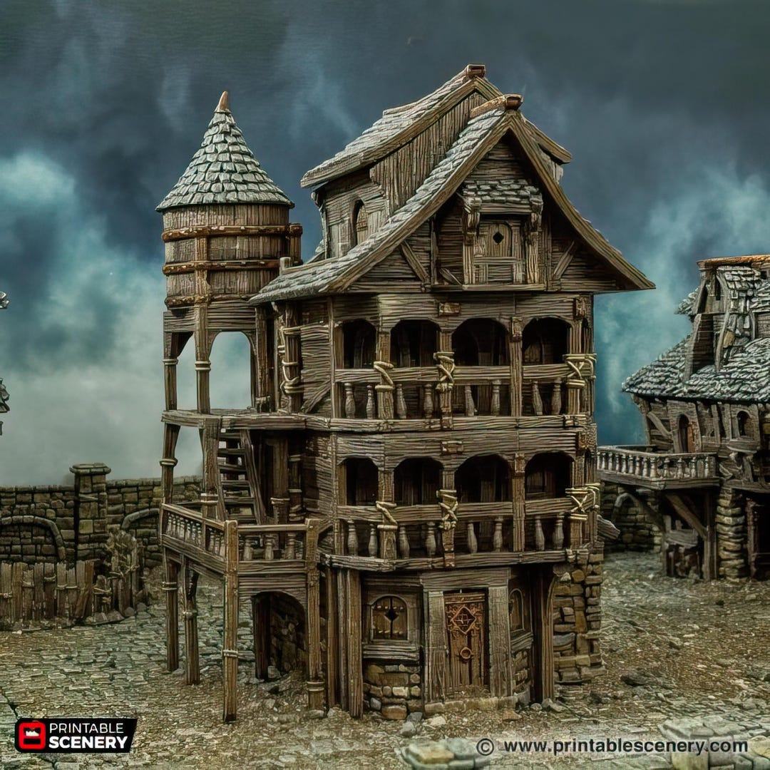 4-storey Tenement Building: Large Tabletop RPG City Scenery Terrain ...