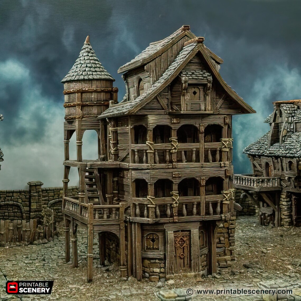 4-storey Tenement Building: Large Tabletop RPG City Scenery Terrain ...