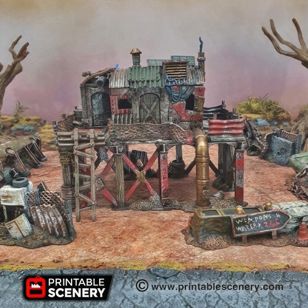 Wasteland Shack: Sci-fi Tabletop Terrain - Derelict Post-apocalyptic ...
