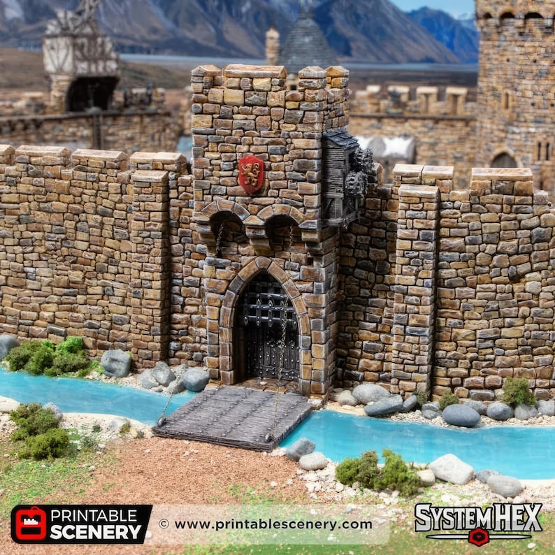 Castle Drawbridge: Tabletop Wargaming Terrain, Throne & Ash Addon for ...
