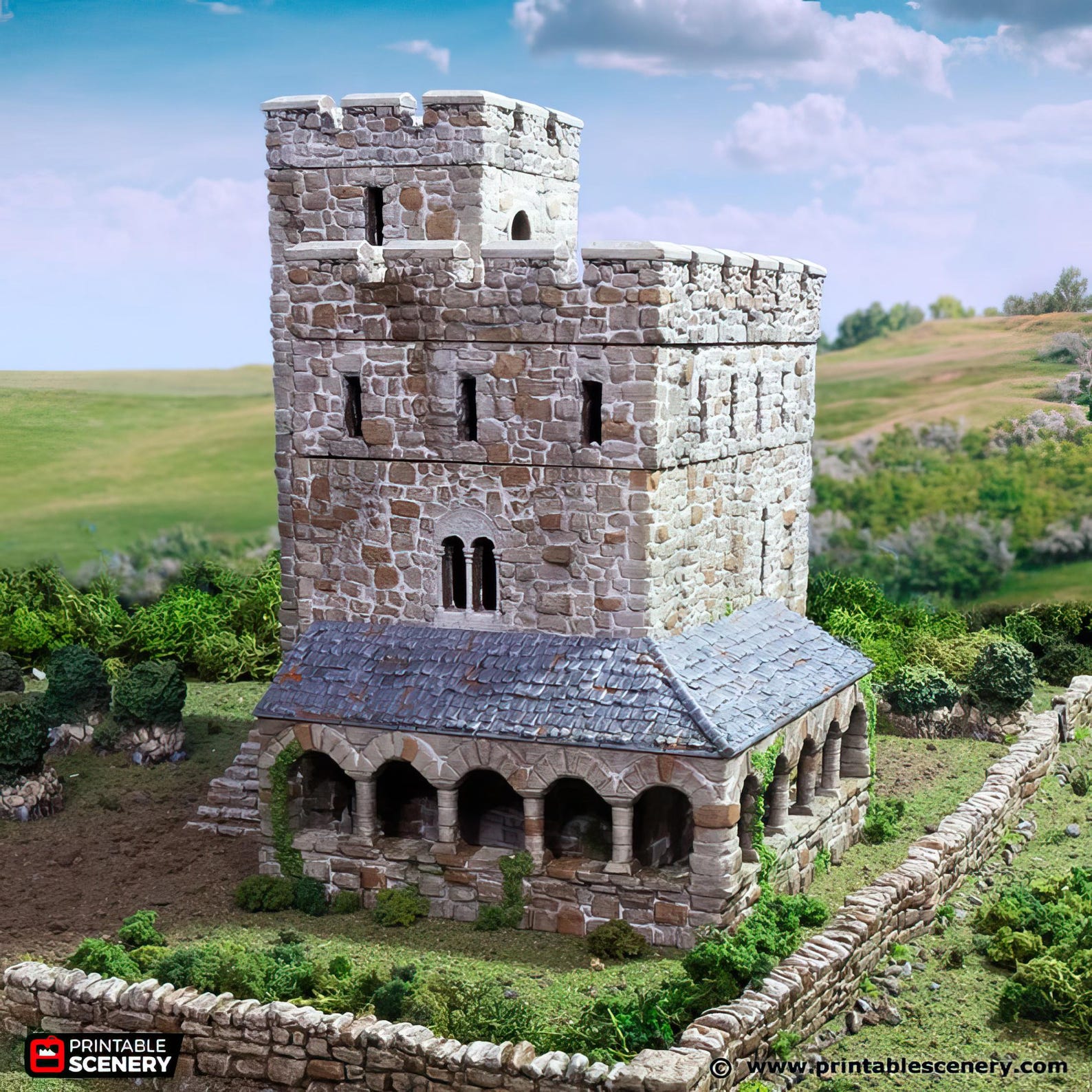 Norman Stone Fort: Wargaming Castle Keep, 3D Printed Tabletop Terrain ...
