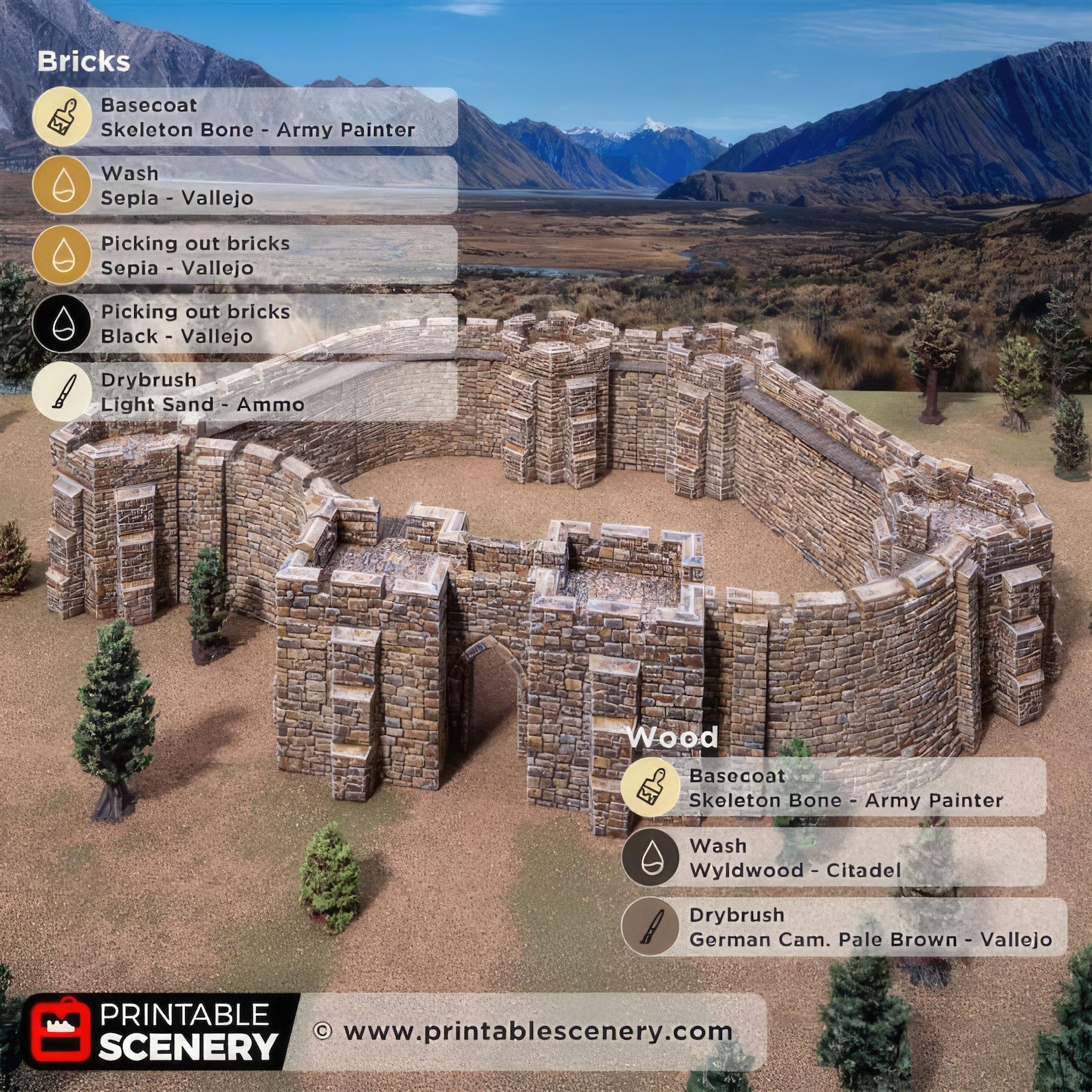 Castle Battlements: Tabletop Wargaming Fort Towers, Walls and Gate - Etsy