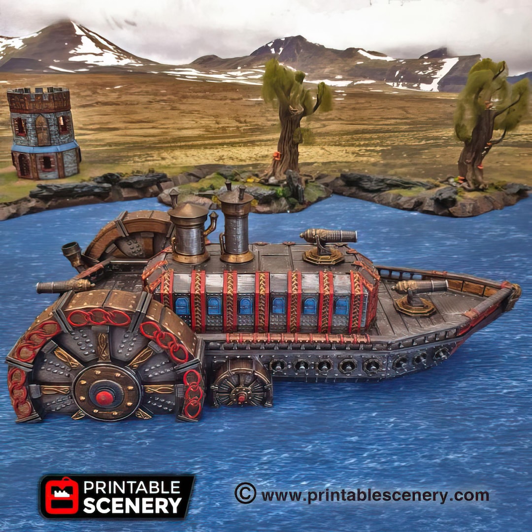 Dwarven Ship Tabletop Water Scatter Steampunk Transport Vehicle ...