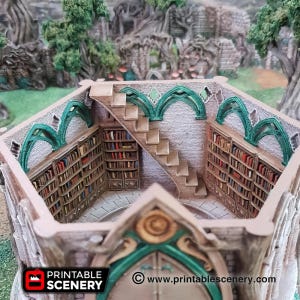 Elven Library Tower: 3D Printed Tabletop RPG Scenery - Etsy