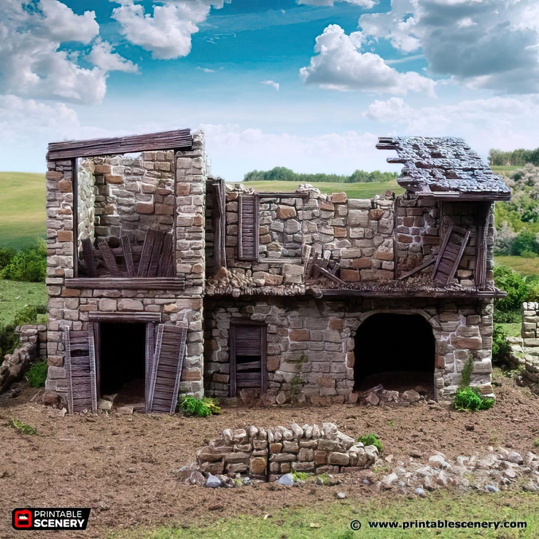 Ruined Stables Tabletop Building Historical Scatter Terrain Printable ...