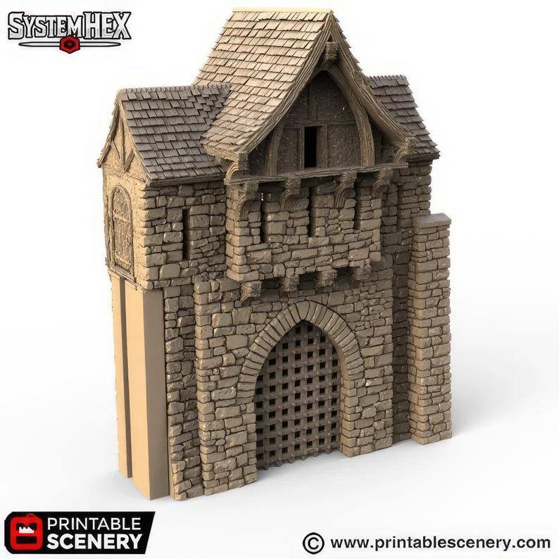 Castle Gatehouse: Tabletop Historical Wargaming Terrain, Hex Walls ...