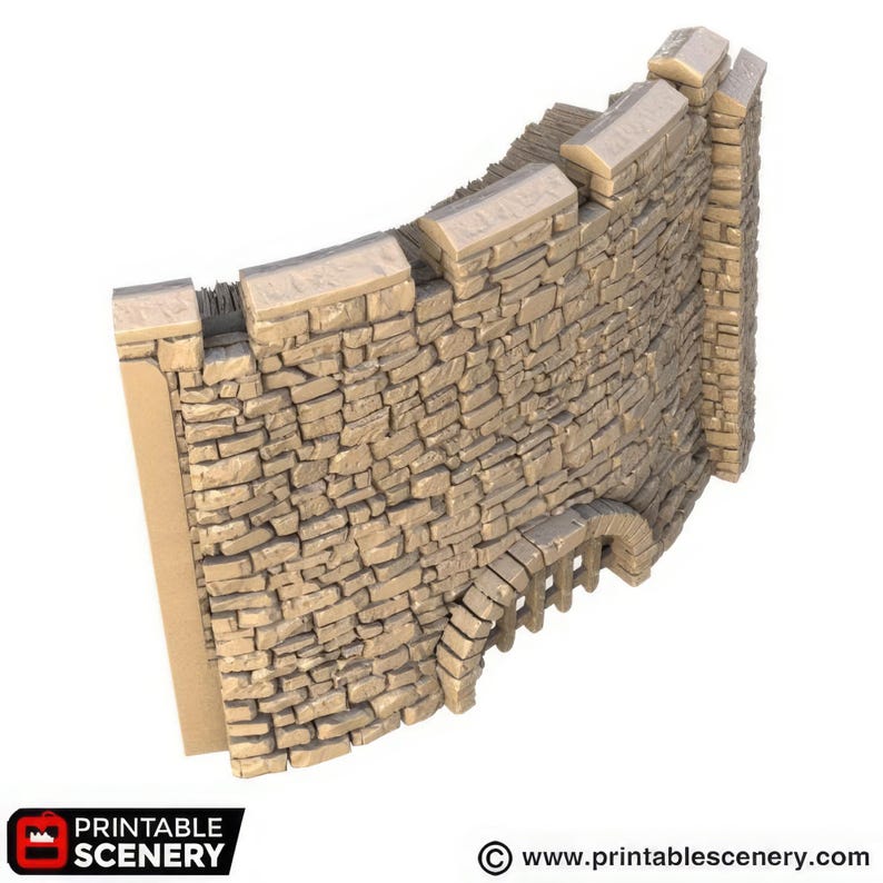 Castle Culvert: Hex Walls Addon, 3-piece, Tabletop Wargaming ...
